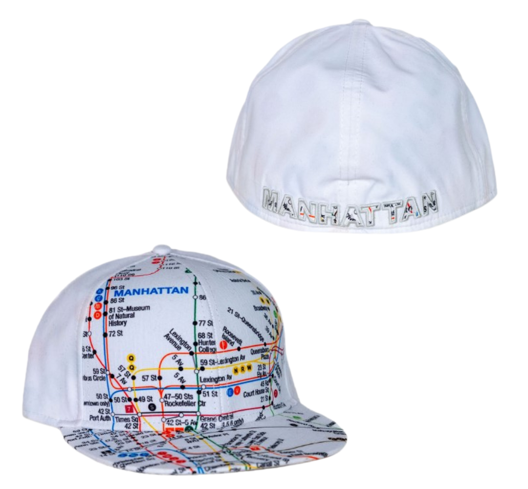 Manhattan Map Hat + Embroidery MANHATTAN – NYC Subway Line