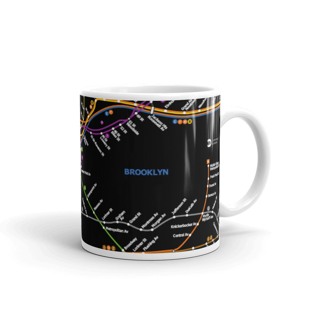 Map Brooklyn Subway Mug | Brooklyn Subway Mug | NYC Subway Line