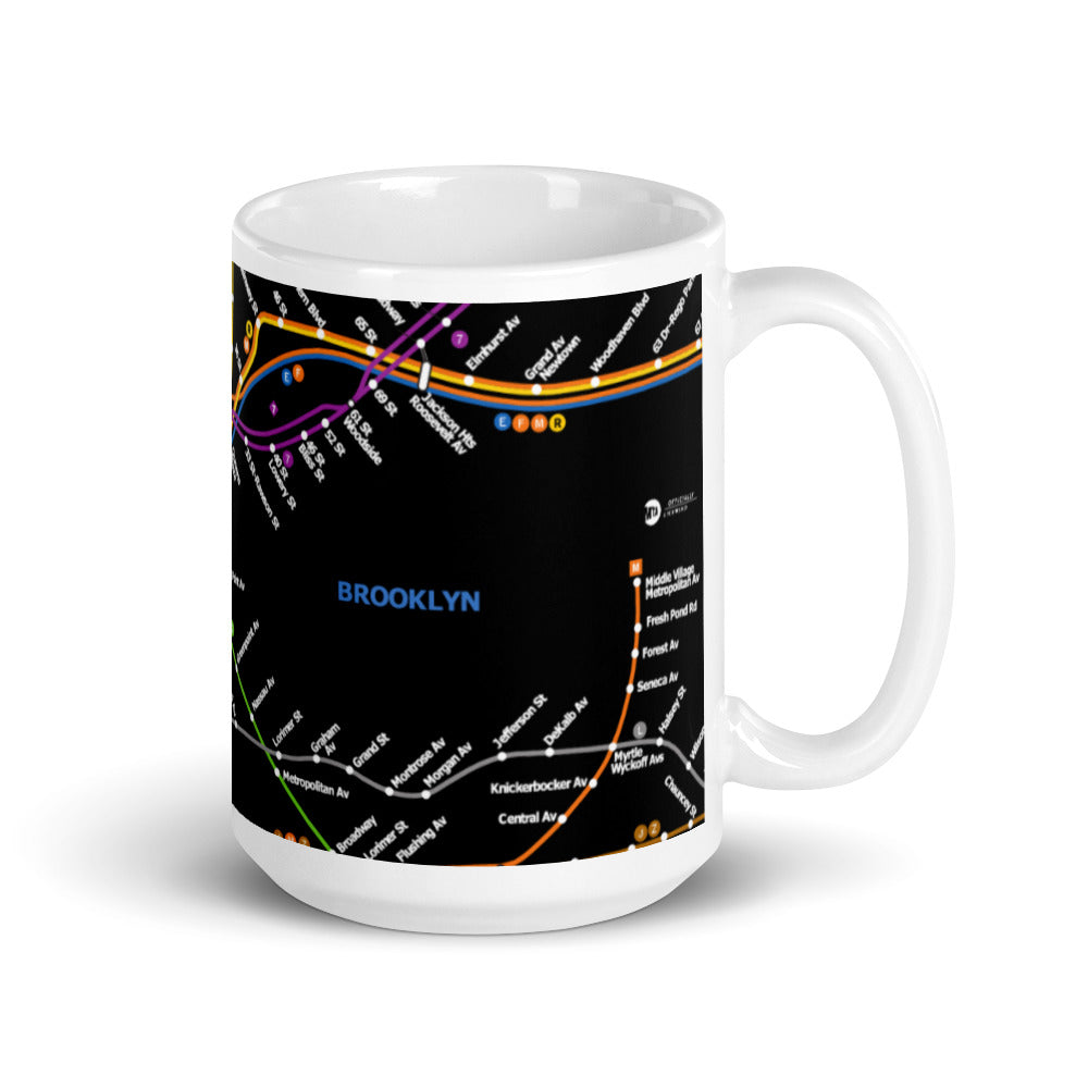 Map Brooklyn Subway Mug | Brooklyn Subway Mug | NYC Subway Line